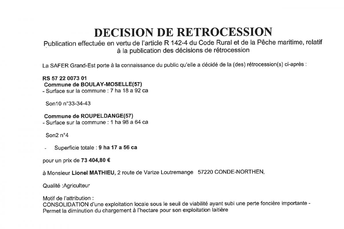 Affichage réglementaire - Ville de Boulay-Moselle